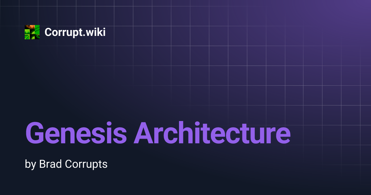 Genesis Architecture | Corrupt.wiki